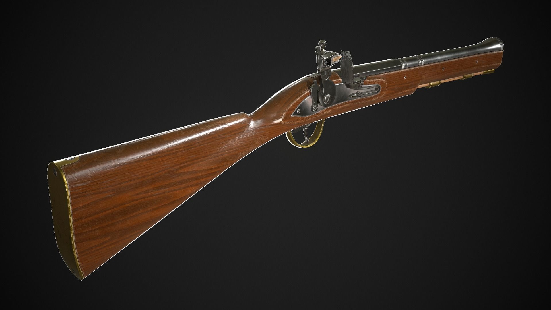 3D model Flintlock Blunderbuss 01 Classic VR / AR / low-poly | CGTrader