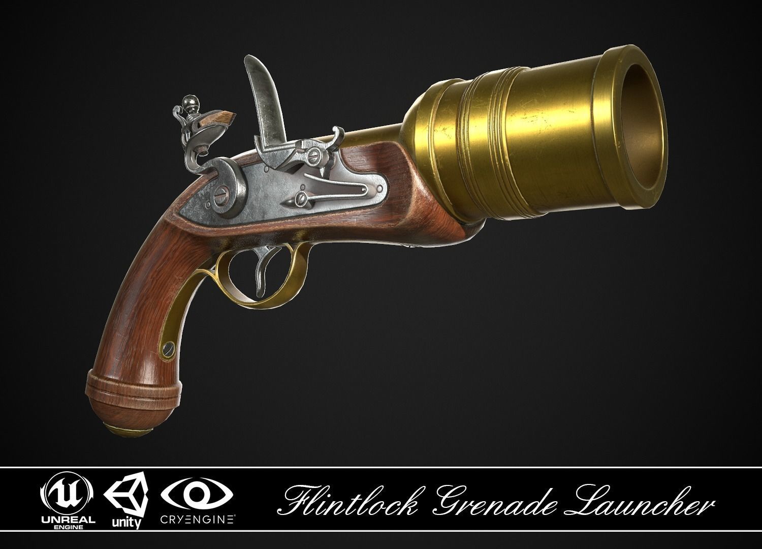 3D model Flintlock Grenade Launcher 01 Classic VR / AR / low-poly ...