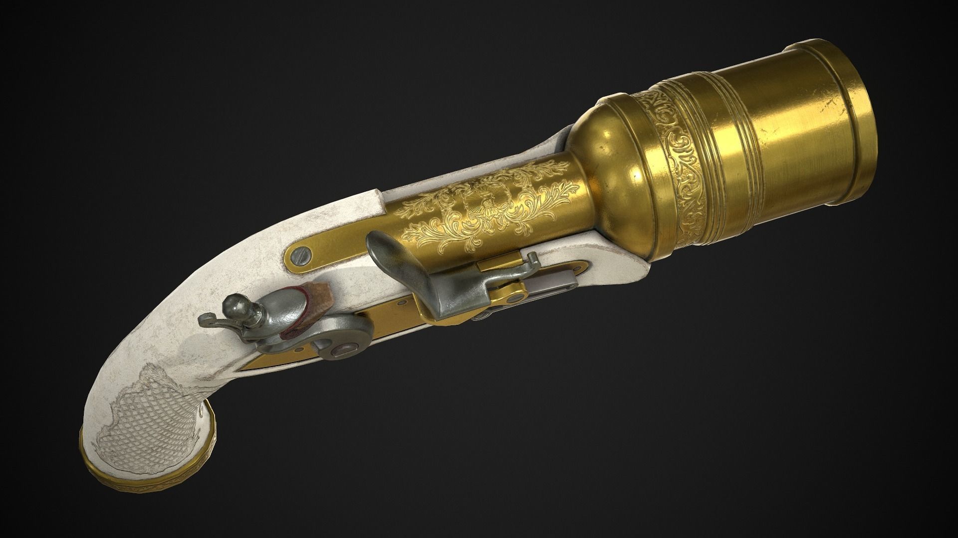 3D model Flintlock Grenade Launcher 01 White VR / AR / low-poly | CGTrader