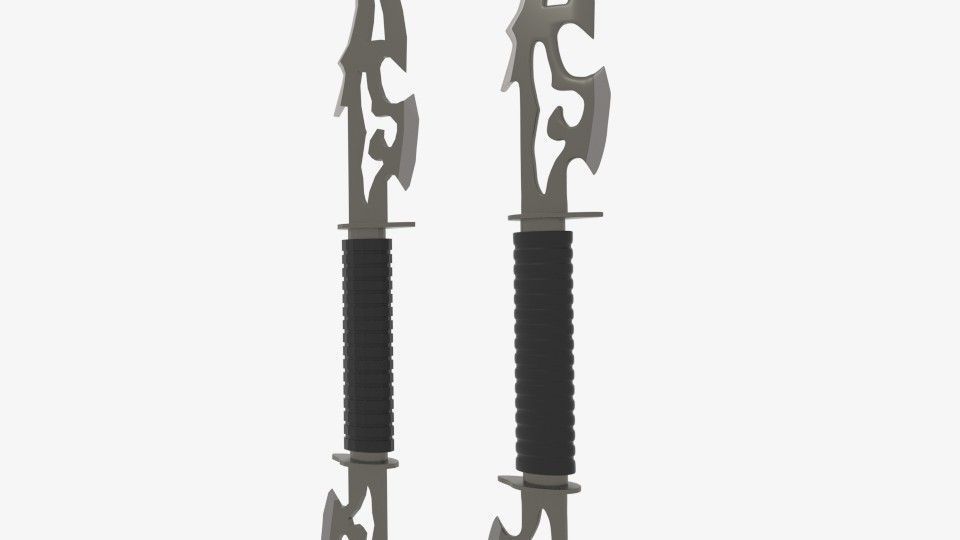 3D model Ninja Dual Weapon Blade VR / AR / low-poly | CGTrader