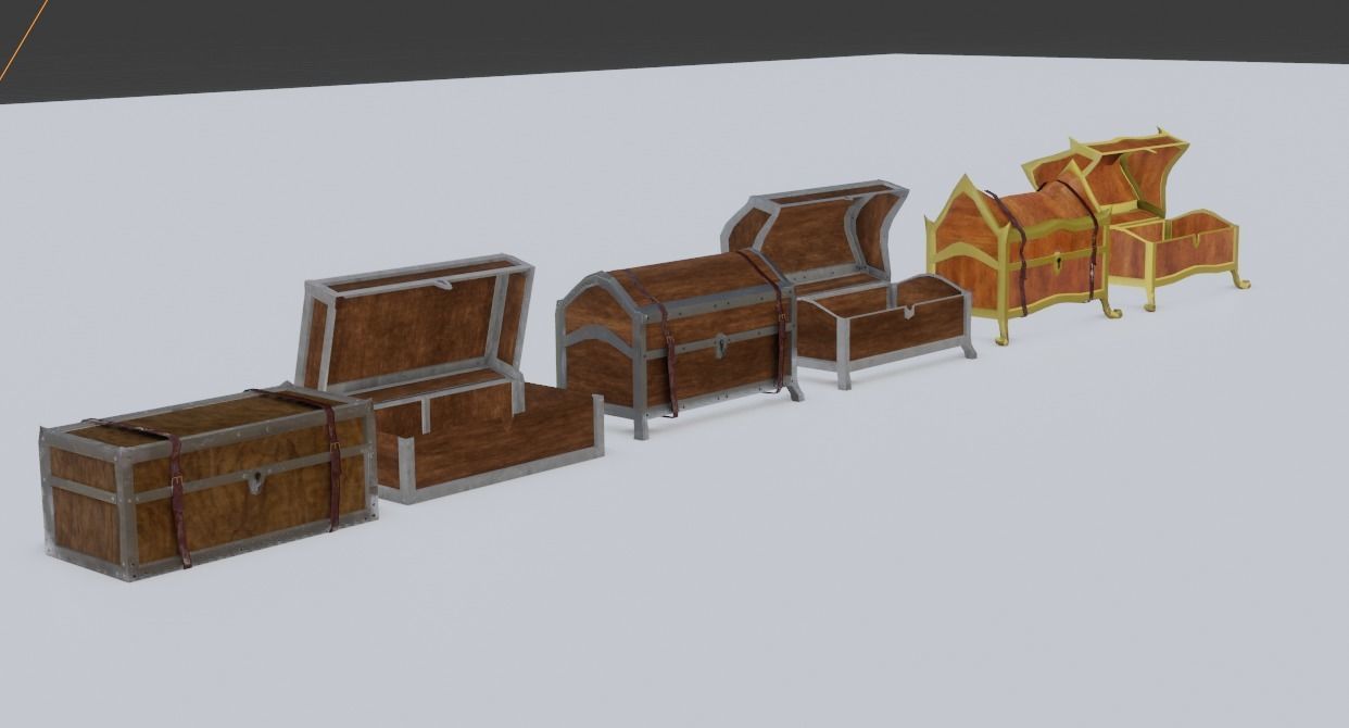 3D model RPG Chest pack VR / AR / low-poly | CGTrader