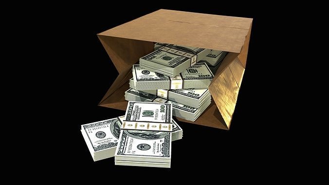 Paper Bag with cash PBR 3D Model Collection | CGTrader