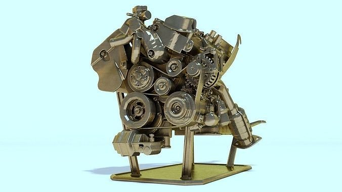car Engine for 3Dprint 3D model 3D printable | CGTrader