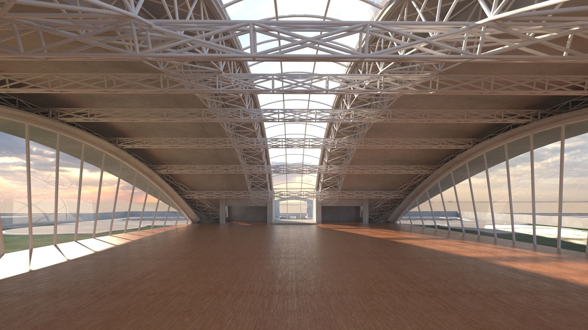 exhibition center exterior and interior 3D model | CGTrader