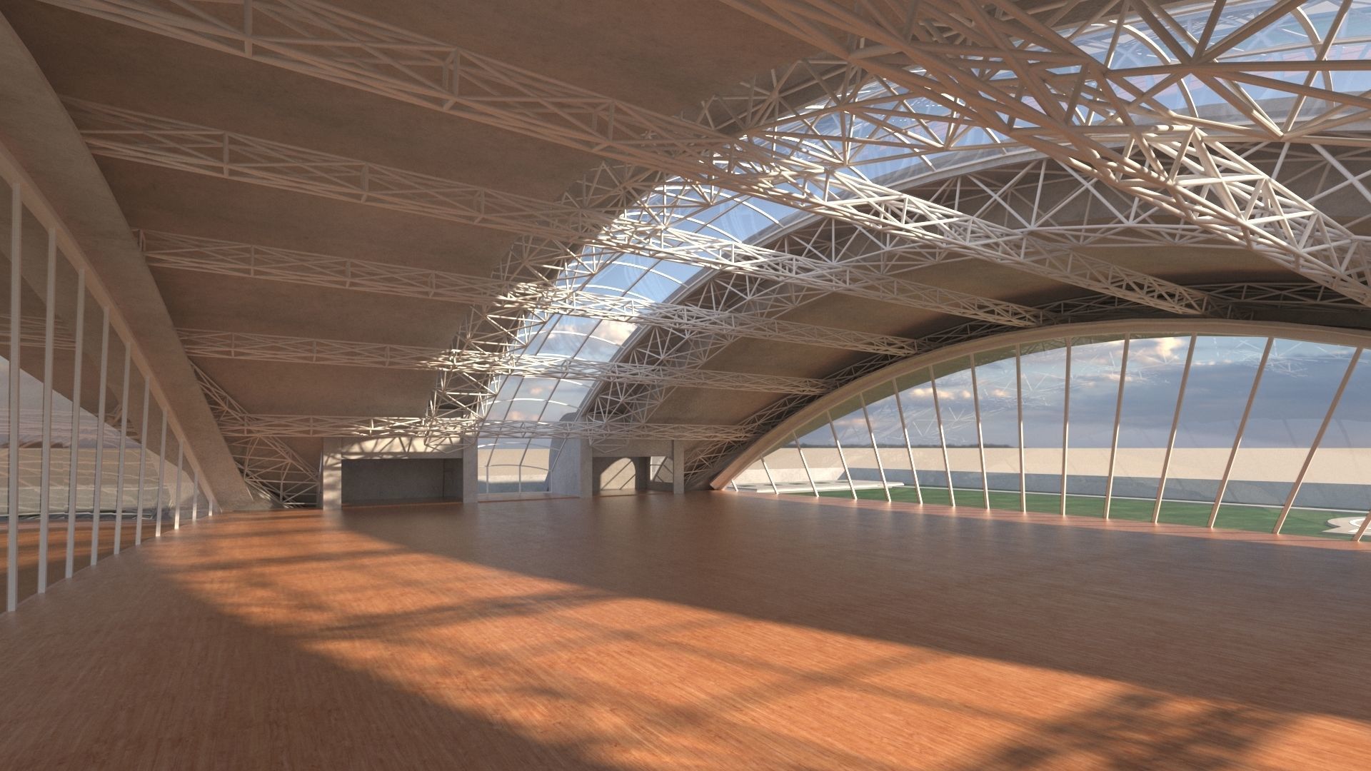 exhibition center exterior and interior 3D model | CGTrader