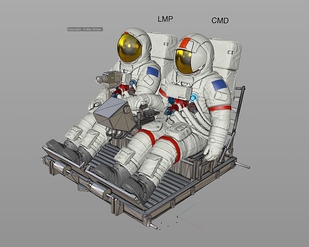 APOLLO Lunar Rover Crew 3D model 3D printable | CGTrader
