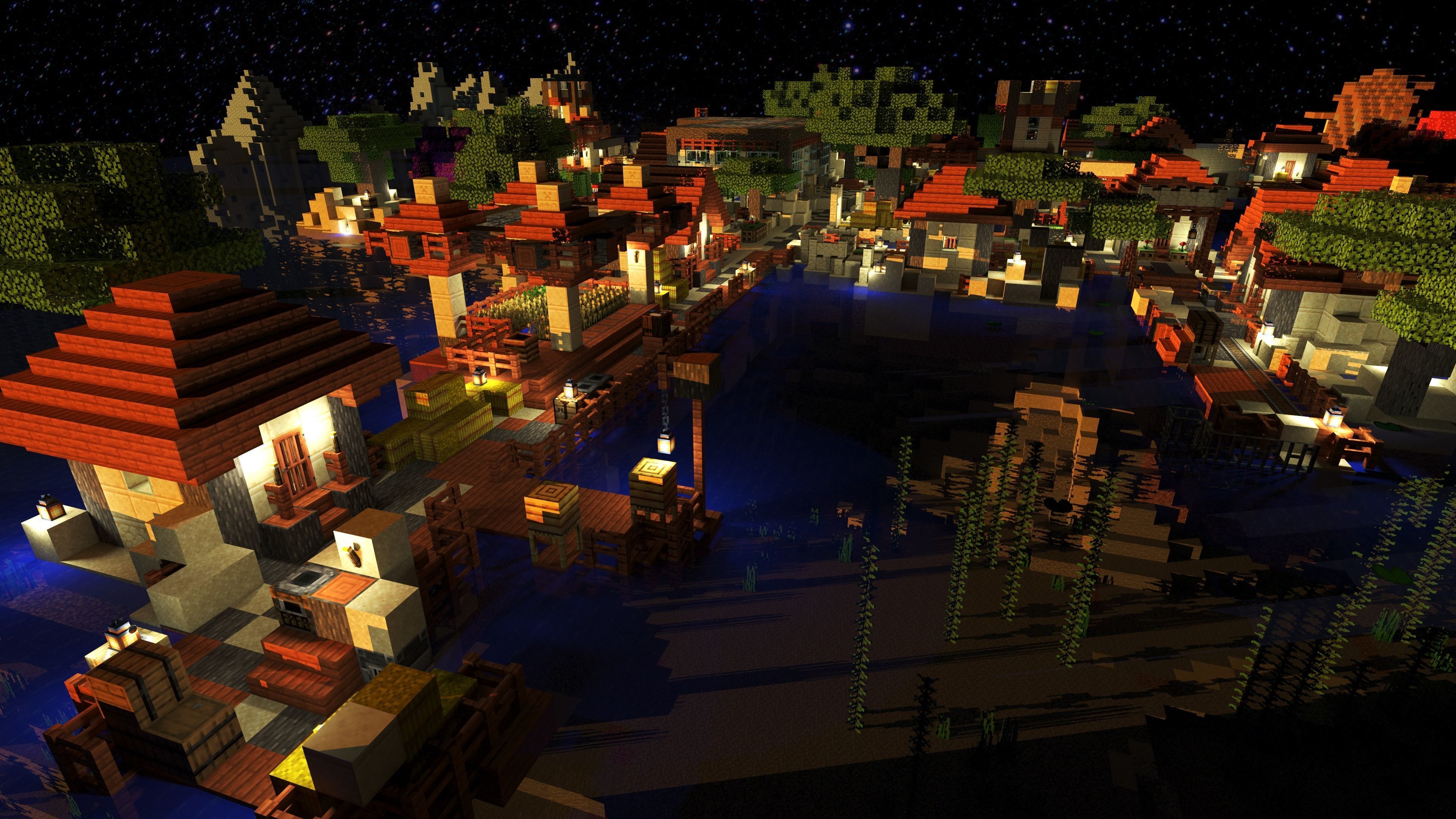 Magical Minecraft Village 3D model | CGTrader