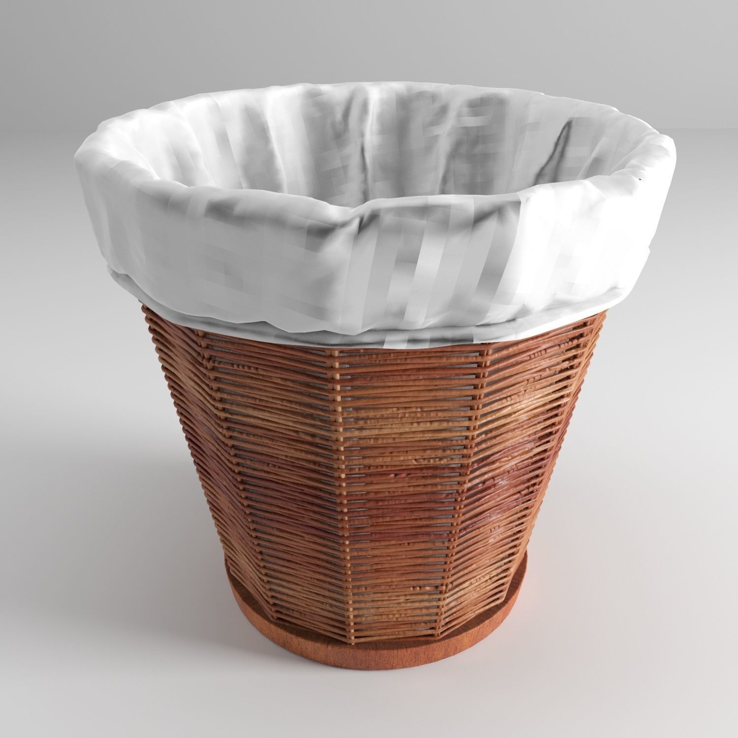 Basket wicker with cover free 3D model | CGTrader