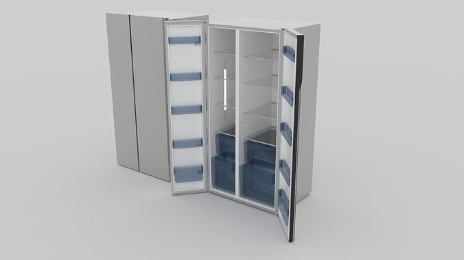 Defy Fridge Side by Side Doors free 3D model | CGTrader