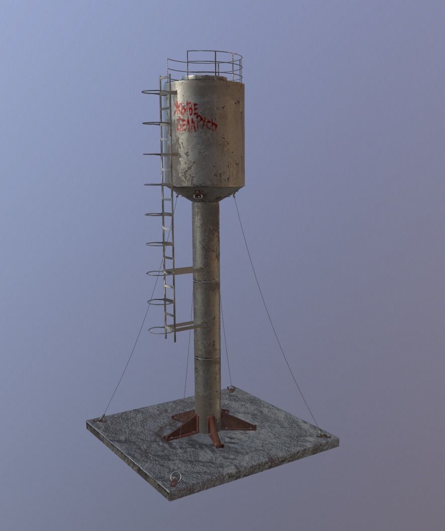 3D model WATER TOWER Low-poly 3D model VR / AR / low-poly | CGTrader