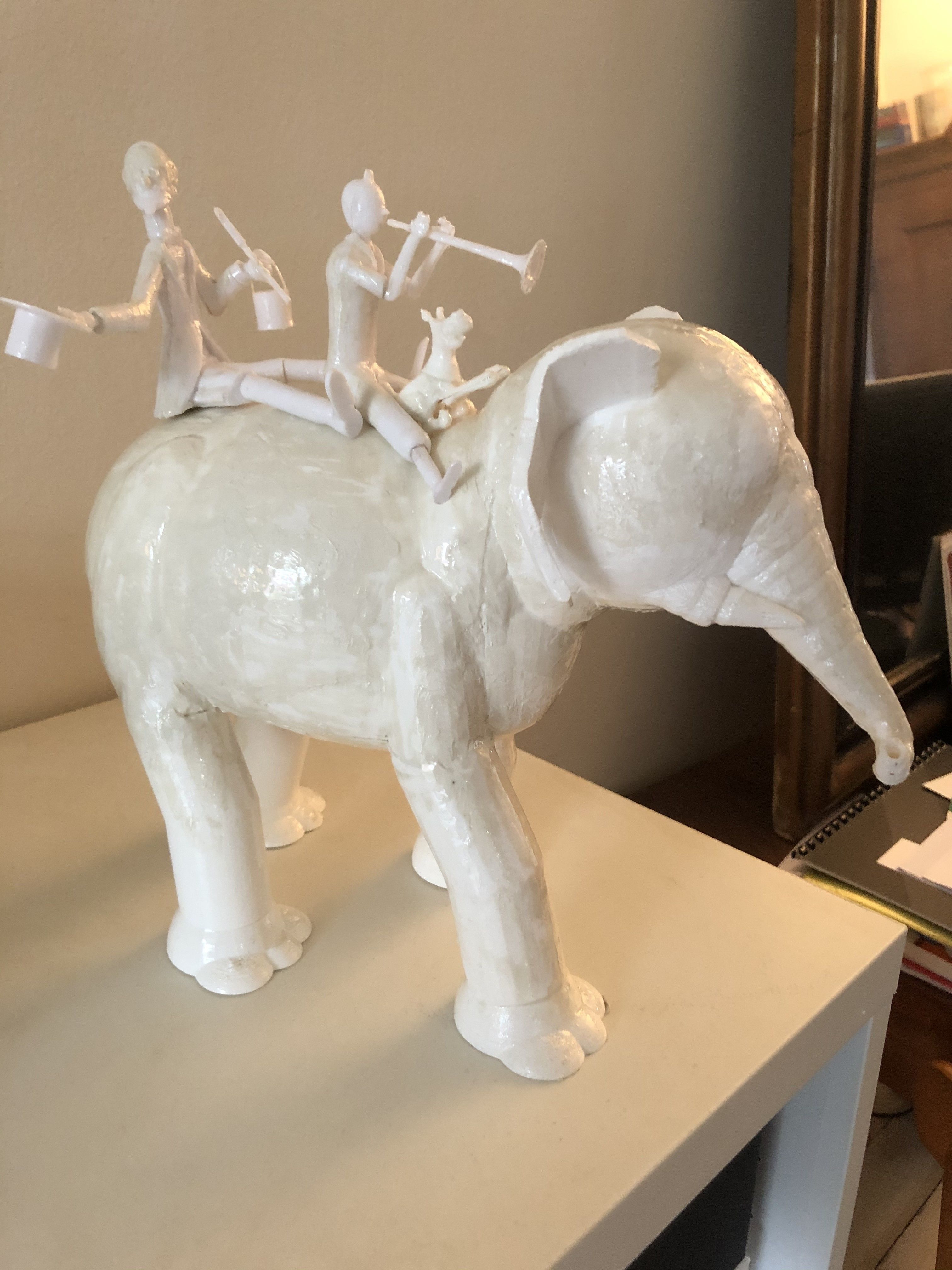 Tintin on Elephant 3D model 3D printable | CGTrader