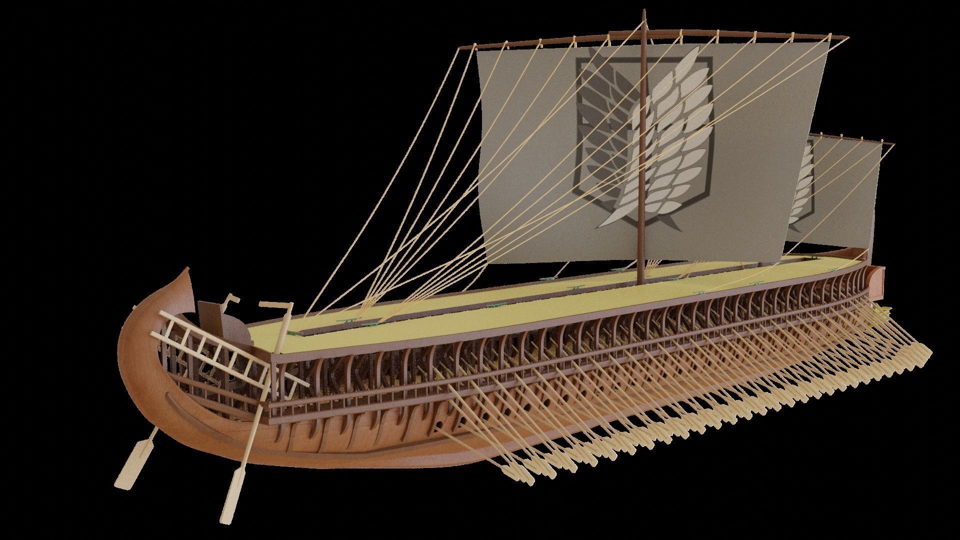 Triremes ancient ship 3D model | CGTrader