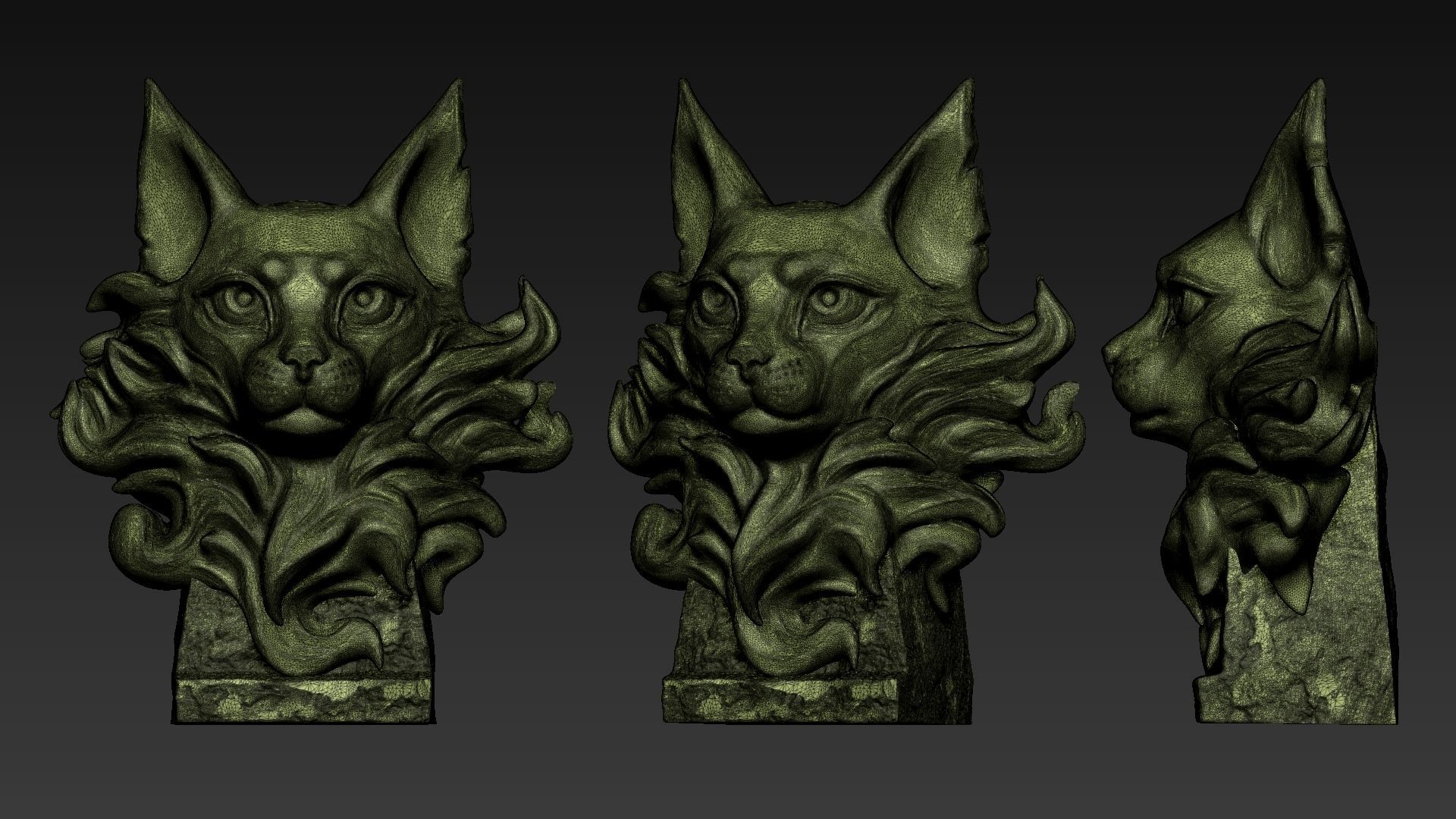 Cat Head 3D model 3D printable | CGTrader