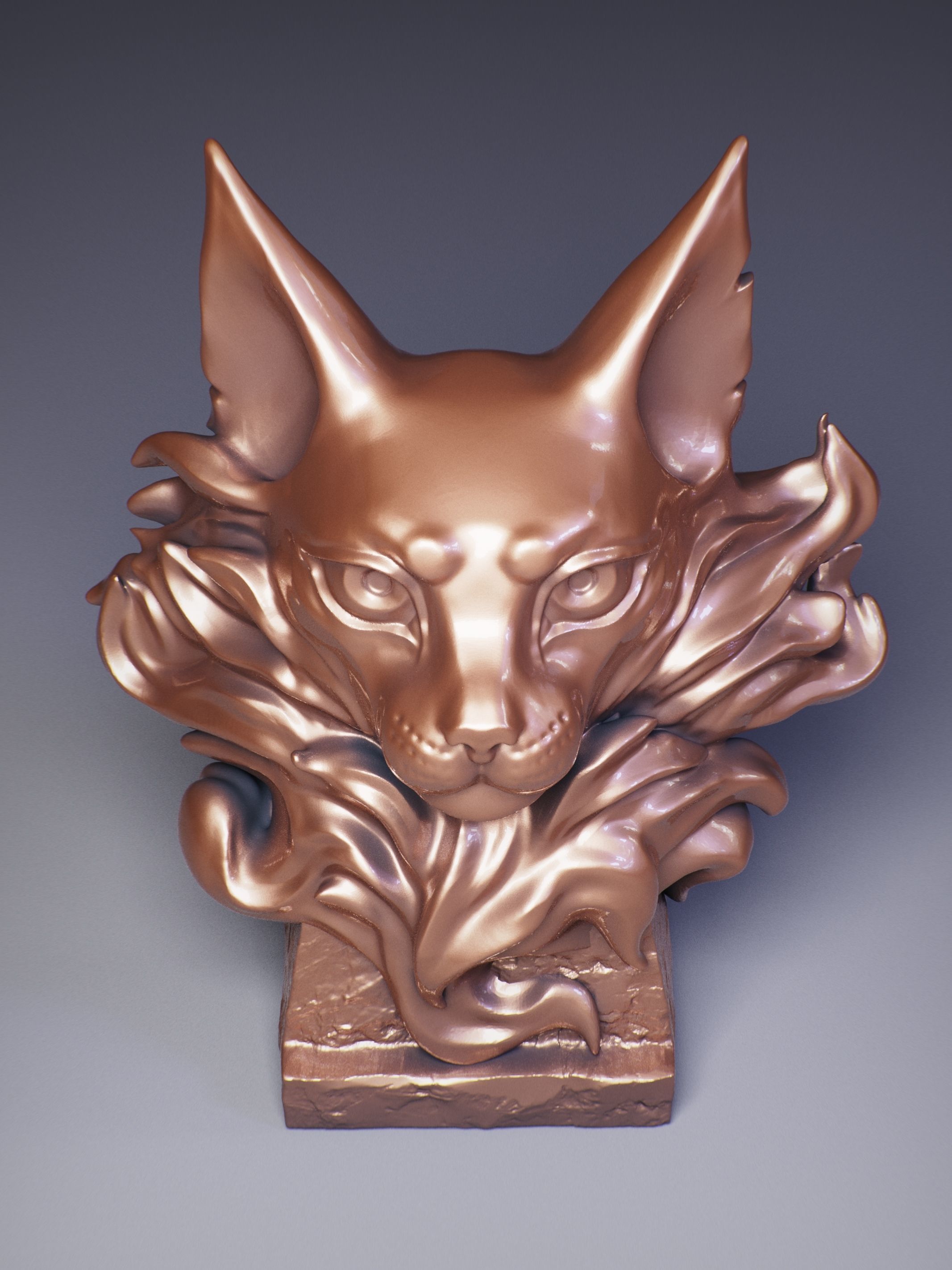 Cat Head 3D model 3D printable | CGTrader