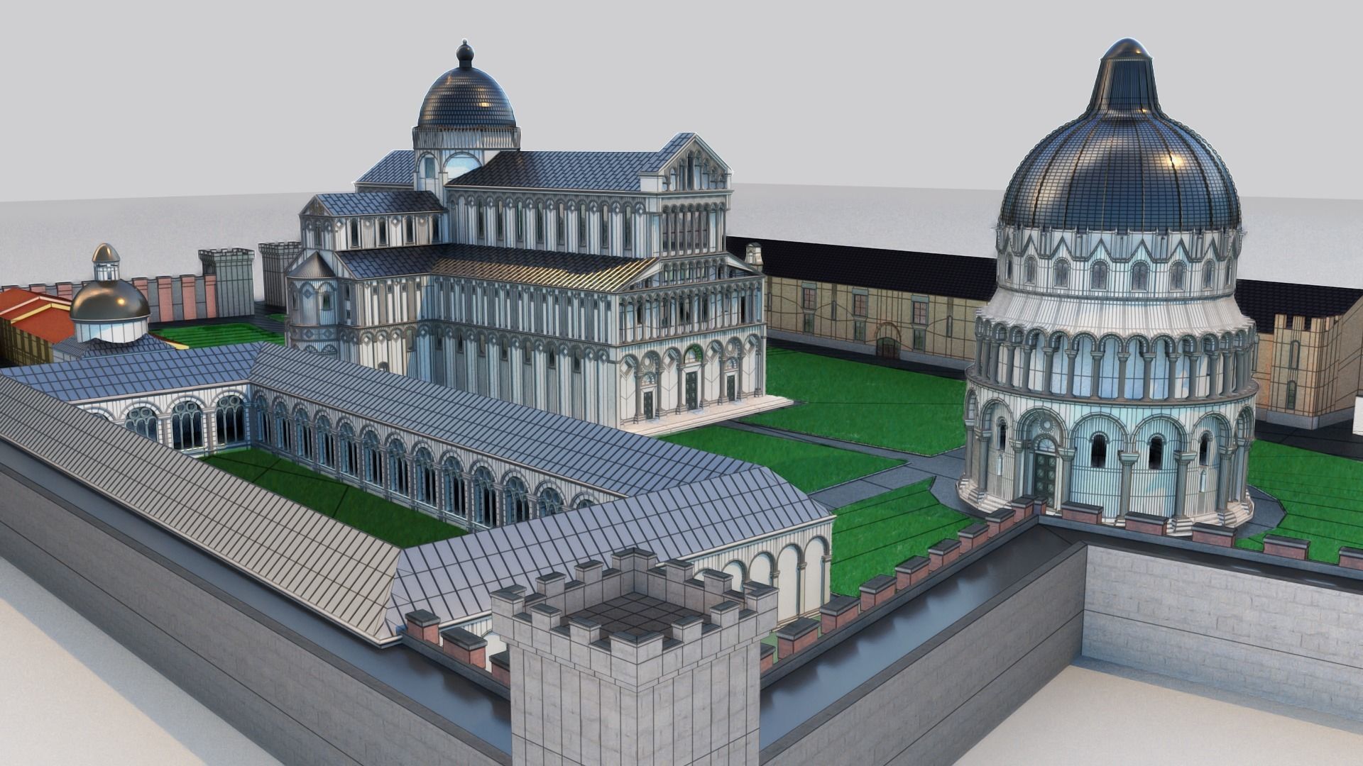 Piazza del Duomo Pisa 3D model | CGTrader