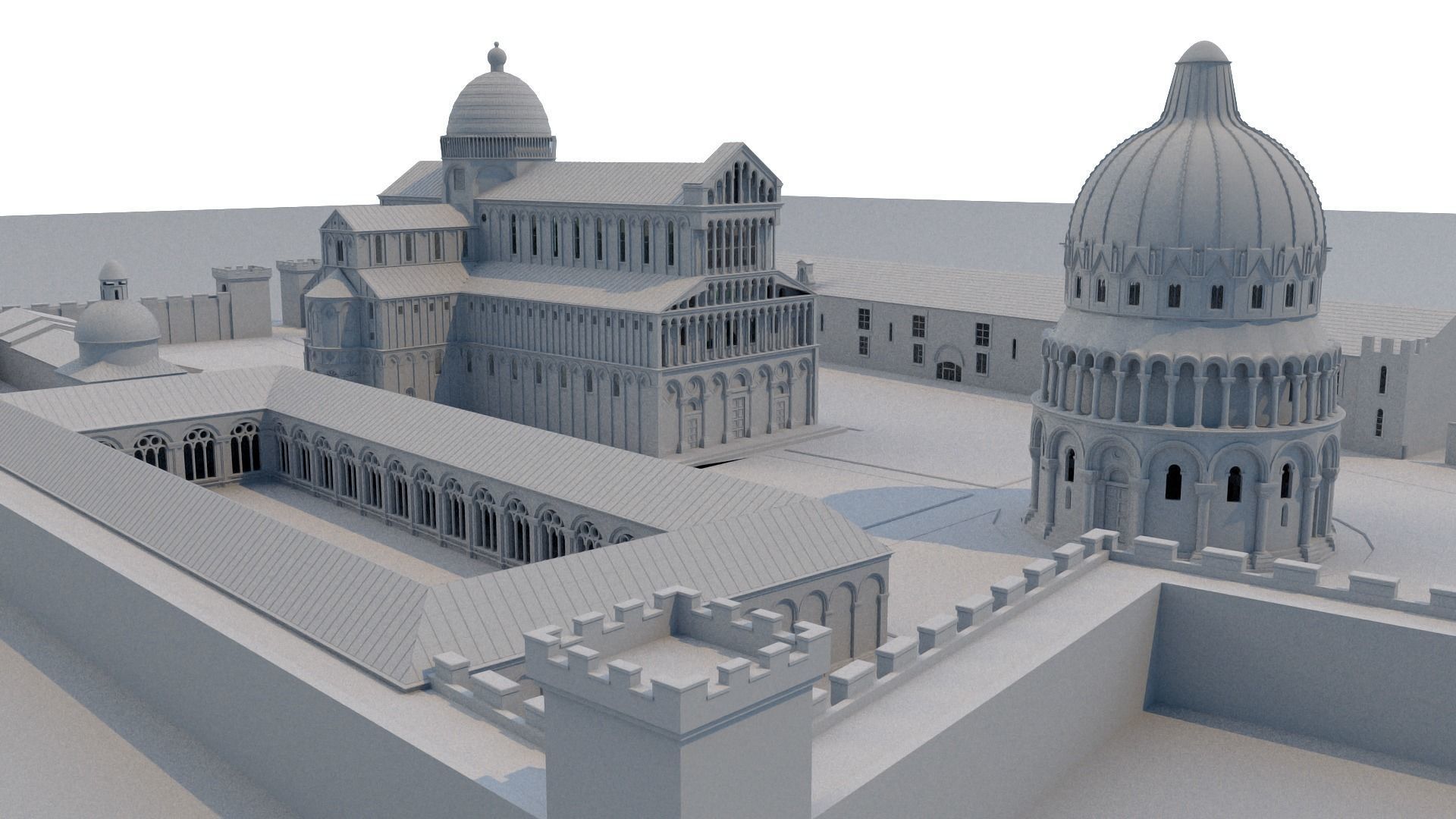Piazza del Duomo Pisa 3D model | CGTrader