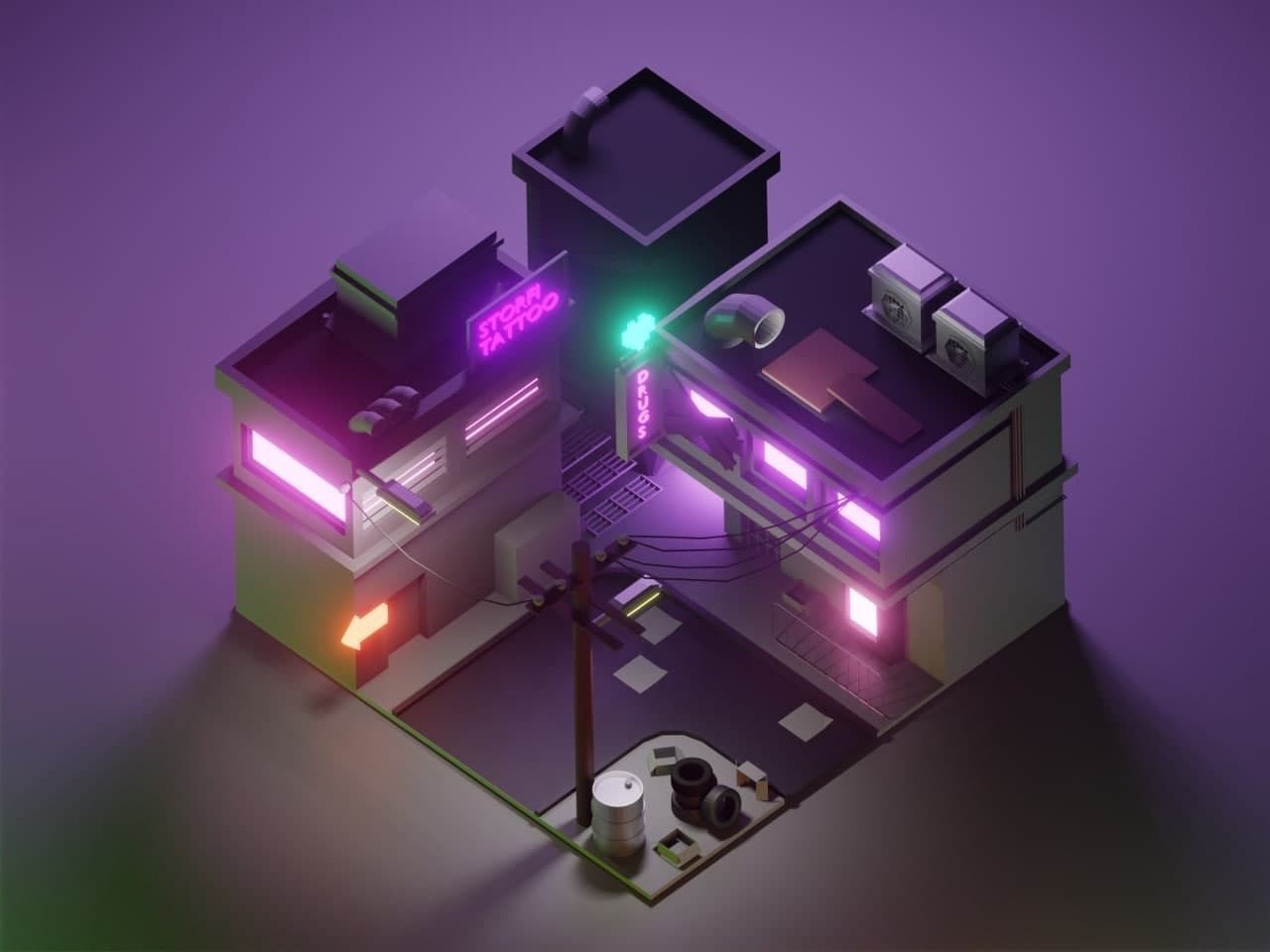 3D model CyberPunk VR / AR / low-poly | CGTrader