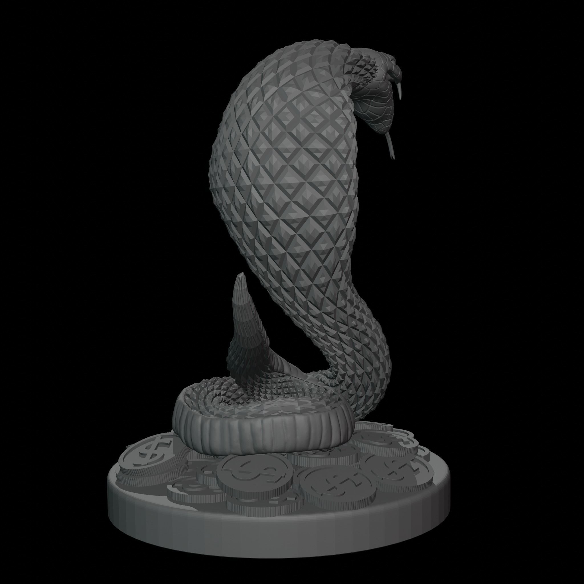 Snake sculpture 3D model 3D printable | CGTrader