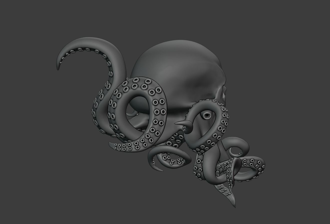 Skull-octopus 3D model 3D printable | CGTrader