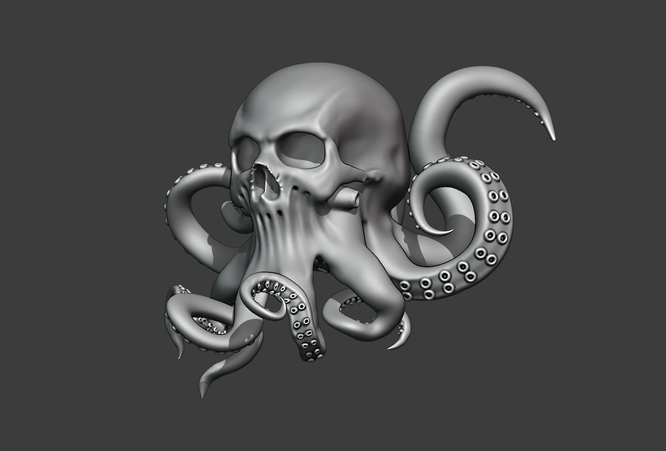 Skull-octopus 3D model 3D printable | CGTrader