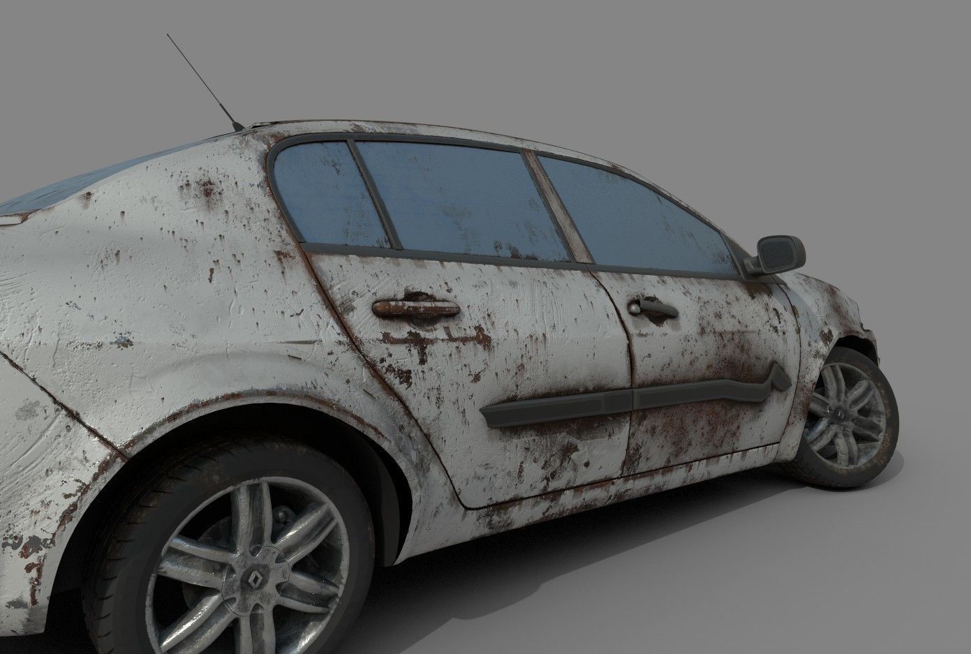 Wrecked destroyed Car Renault Megane 3D model | CGTrader
