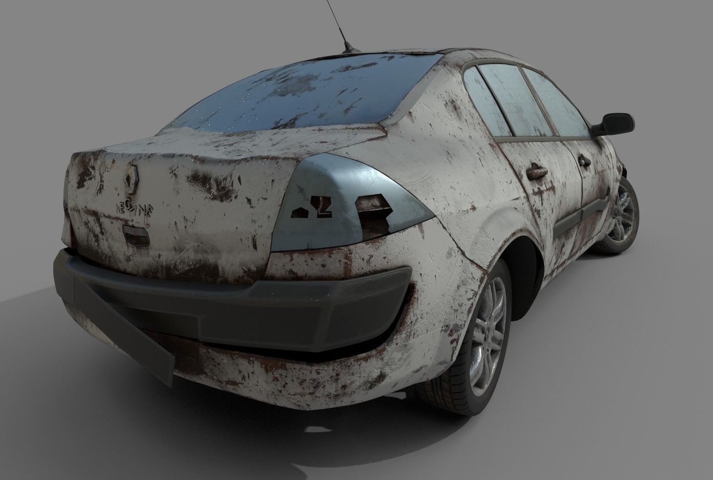 Wrecked destroyed Car Renault Megane 3D model | CGTrader