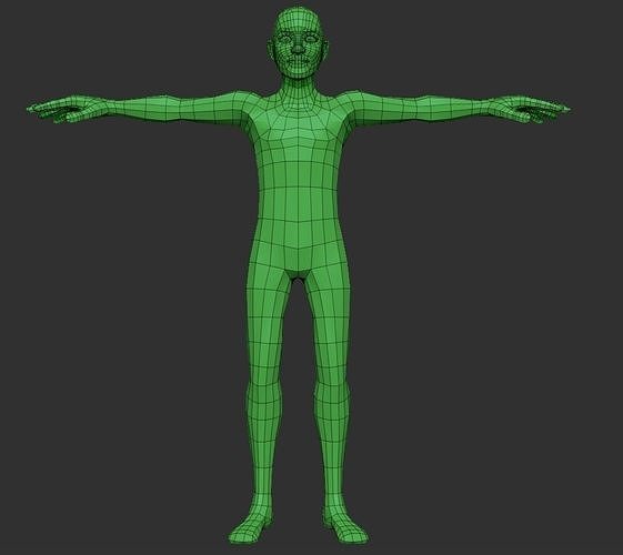 3d Model Male Body Base Wireframe Vr Ar Low Poly Cgtrader