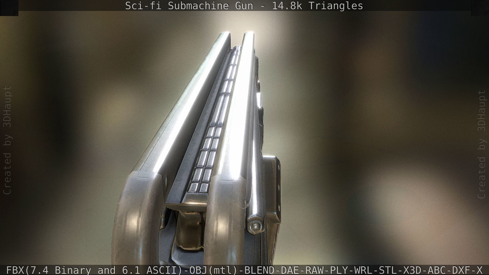 3D model Sci-fi submachine gun VR / AR / low-poly | CGTrader