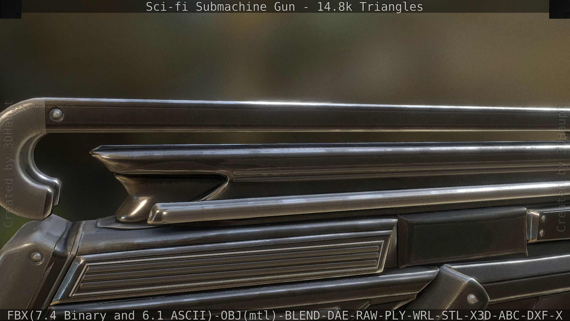 3D model Sci-fi submachine gun VR / AR / low-poly | CGTrader