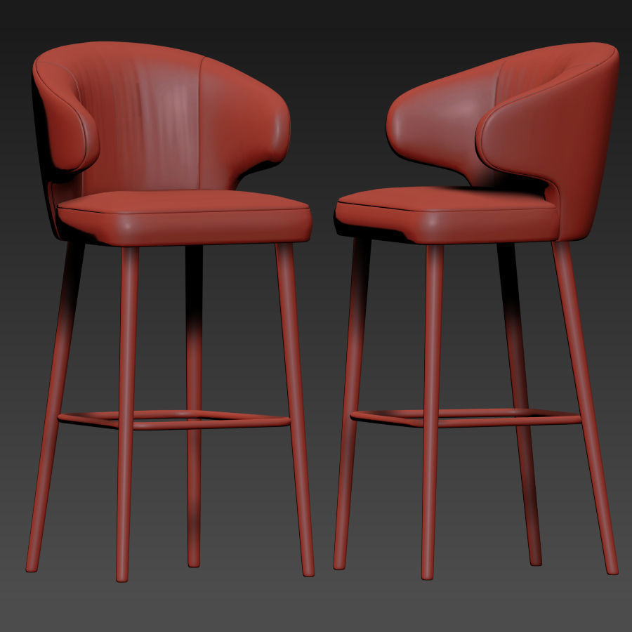 Minotti Aston Little Bar Stool 3D model | CGTrader