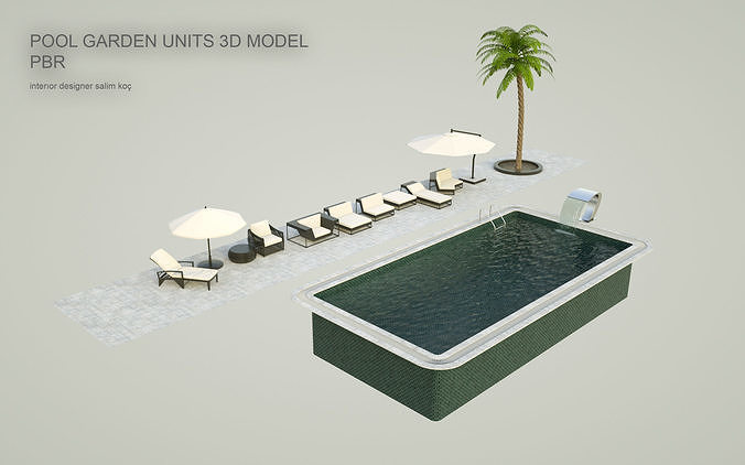 Pool garden units 3d model pack 3D model | CGTrader