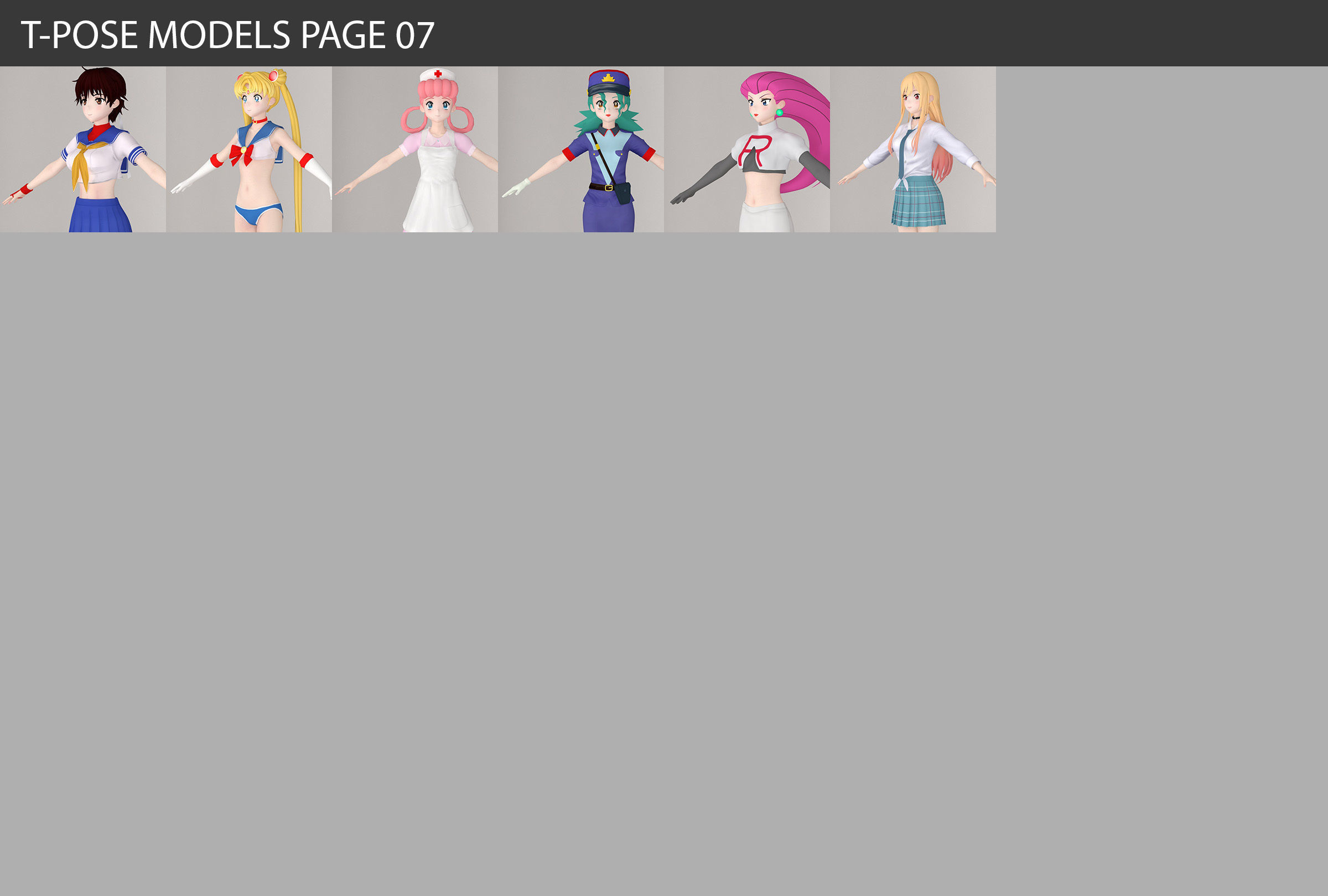 All of my T pose rigged girls 3D model rigged | CGTrader