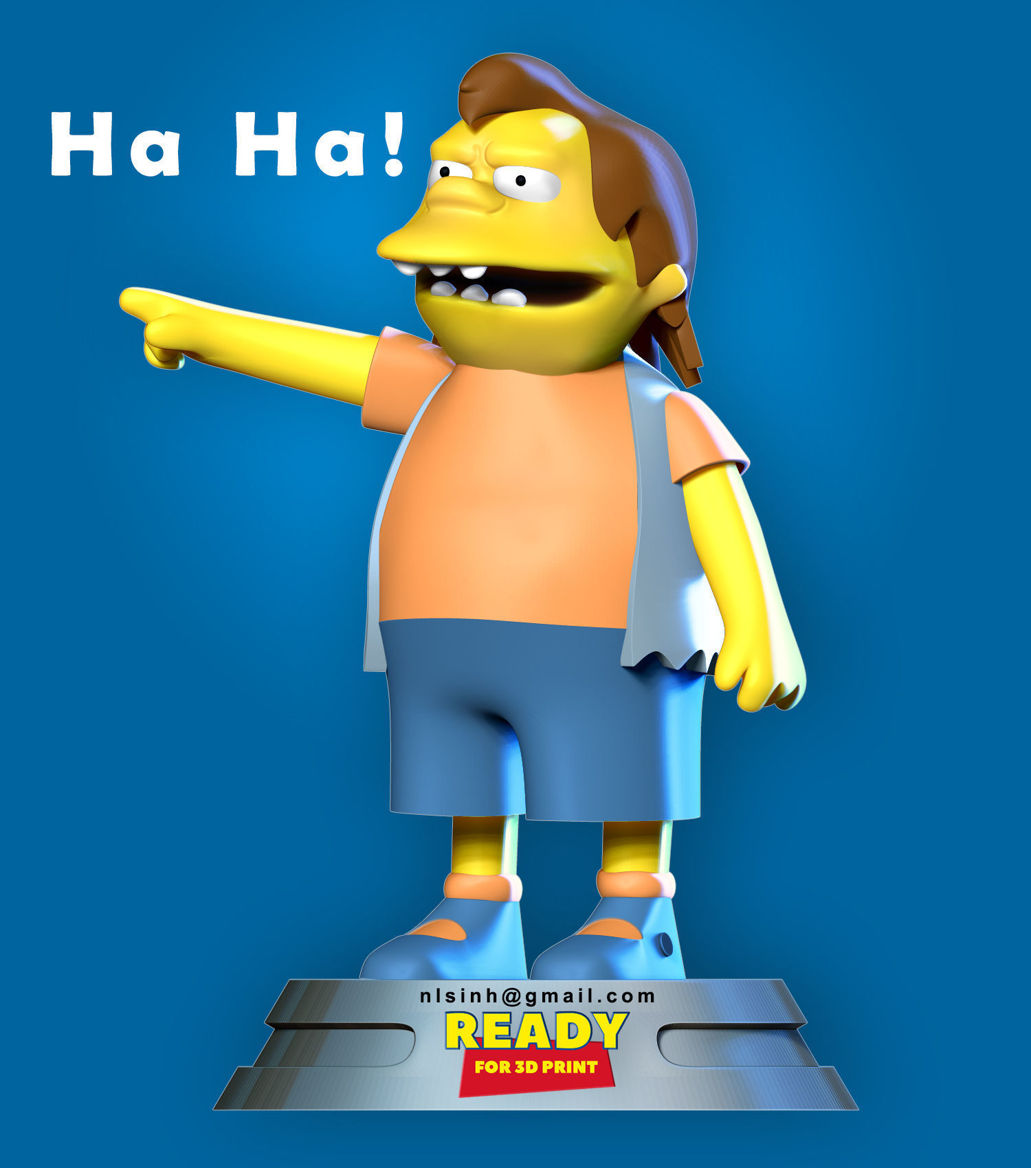 Nelson Muntz - The Simpsons Fan art 3D model 3D printable | CGTrader