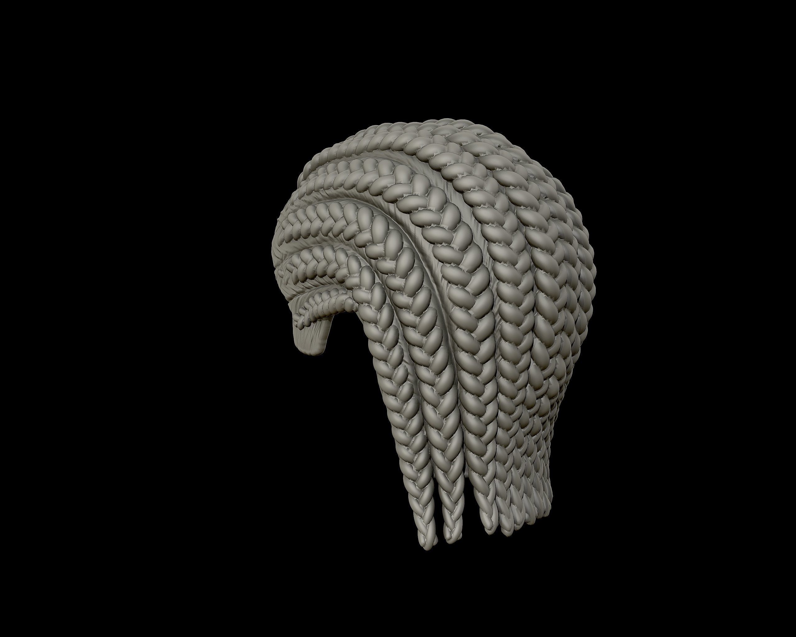 Braid Hairstyle 01 3D model 3D printable | CGTrader