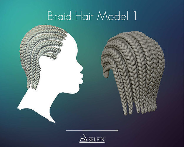 Braid Hairstyle 01 3D model 3D printable | CGTrader