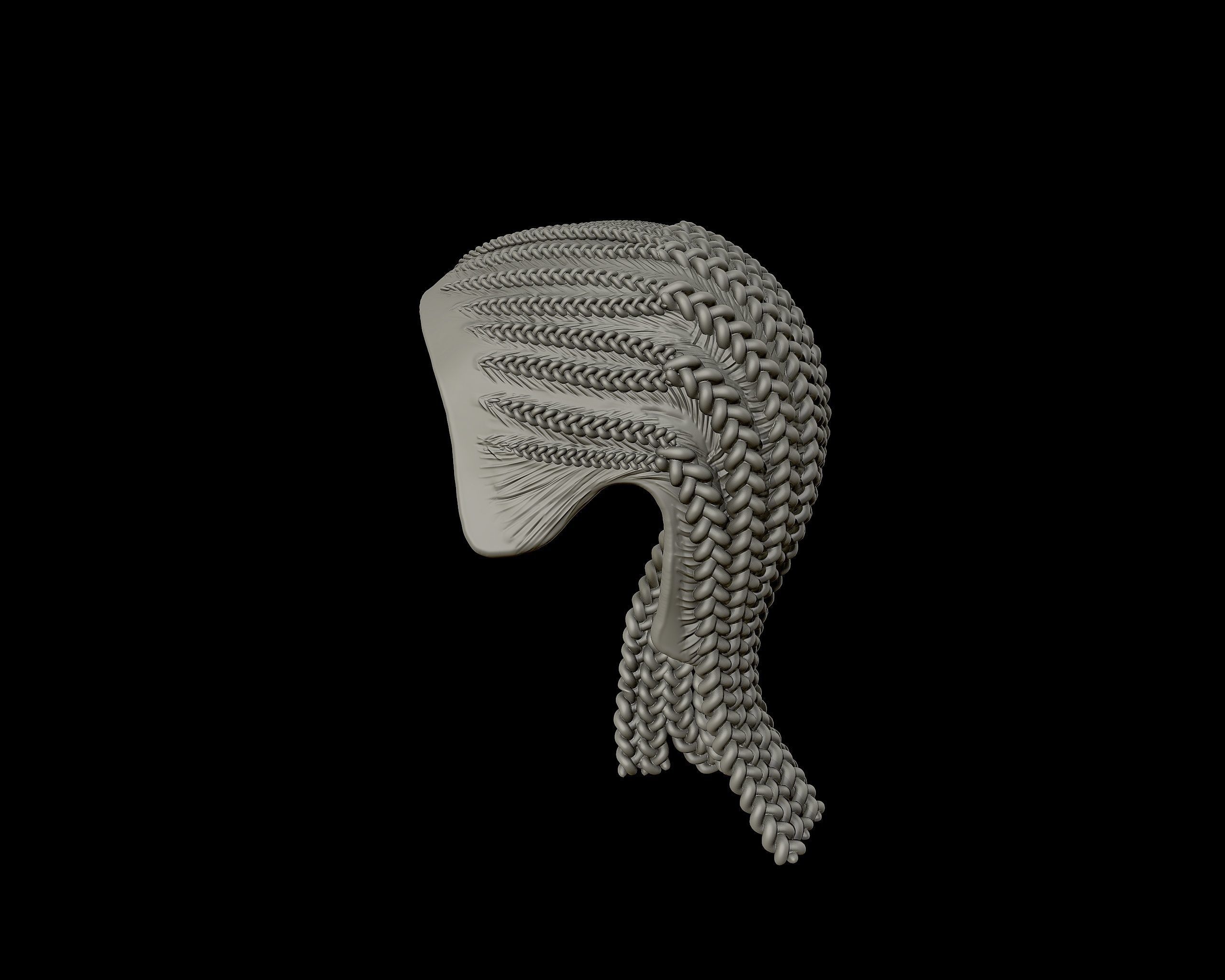 Braid Hairstyle 02 3D model 3D printable | CGTrader