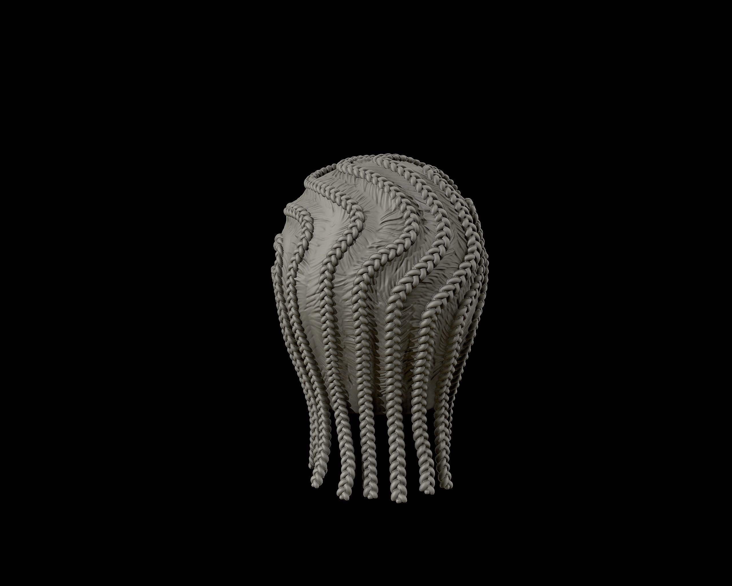 Braid Hairstyle 04 3D model 3D printable | CGTrader