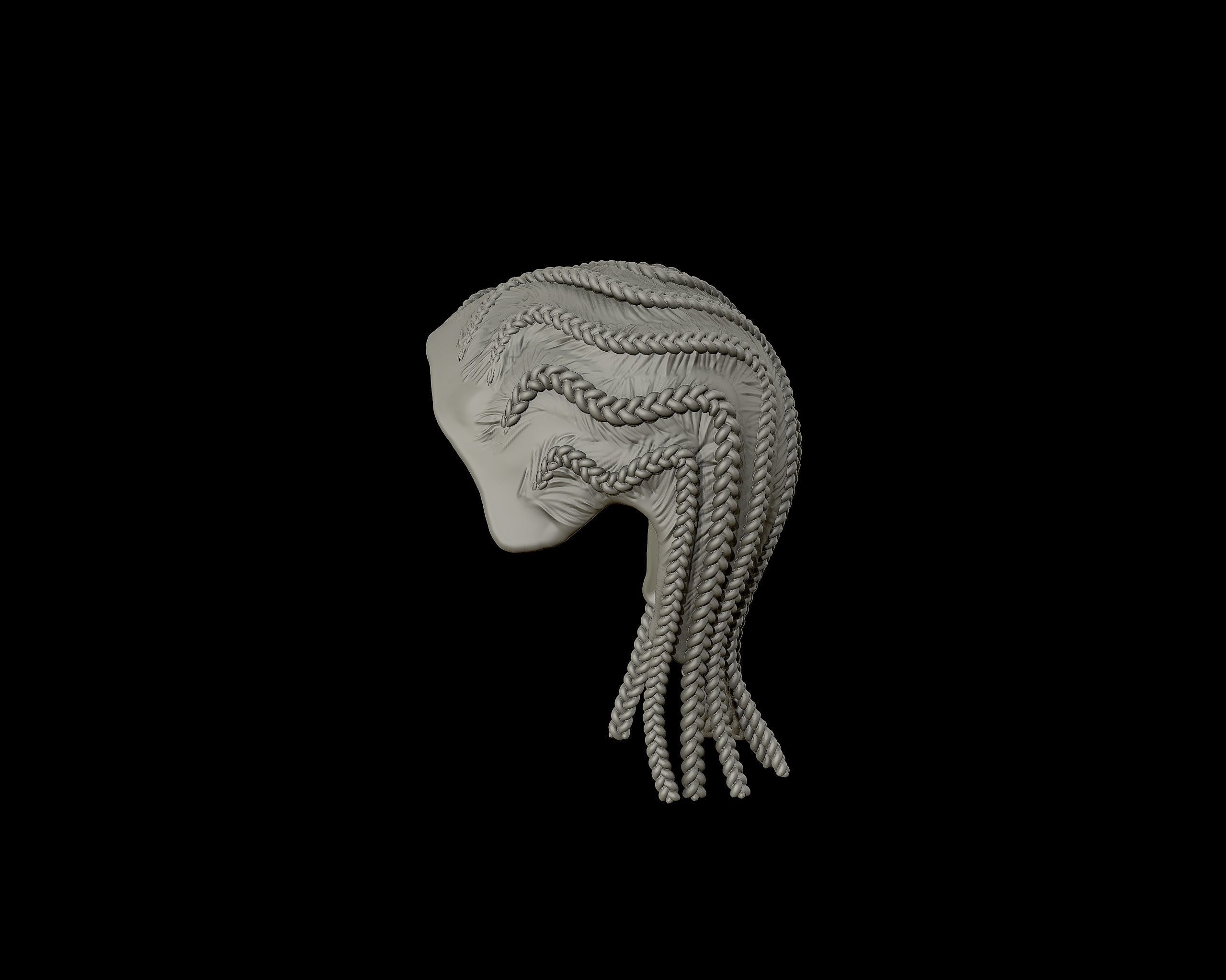 Braid Hairstyle 04 3D model 3D printable | CGTrader