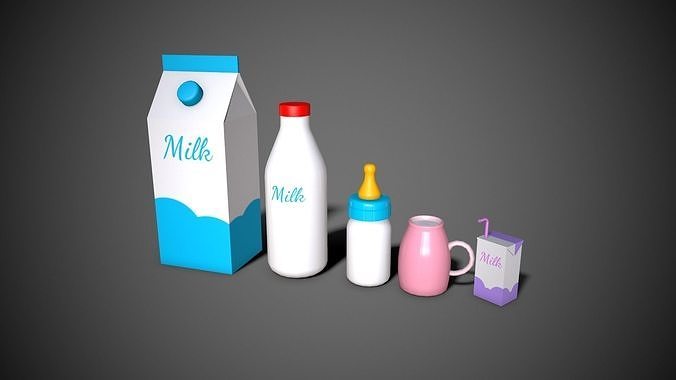 3D model Milk Assets Cartoony Milk Props VR / AR / low-poly | CGTrader