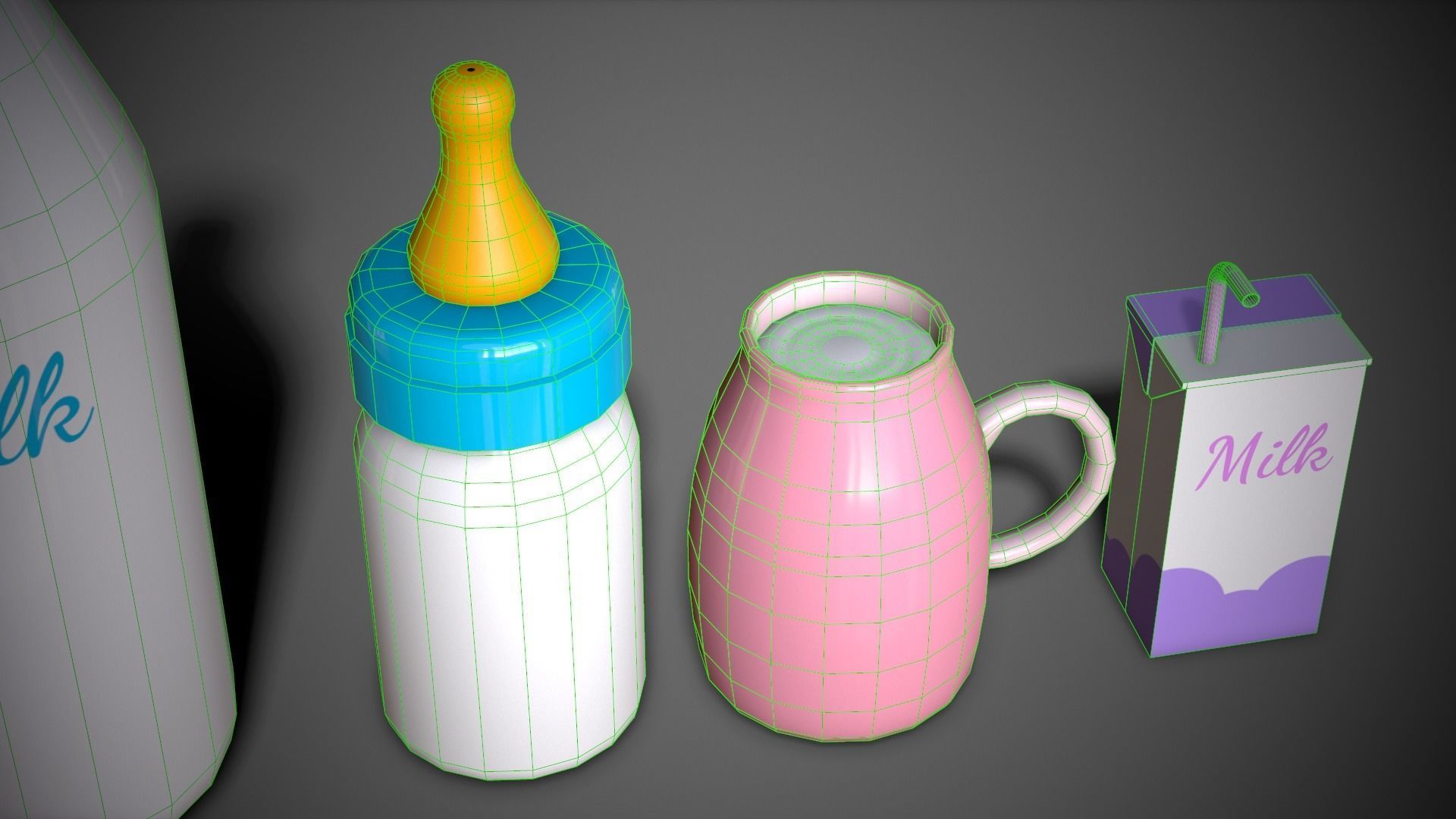 3D model Milk Assets Cartoony Milk Props VR / AR / low-poly | CGTrader