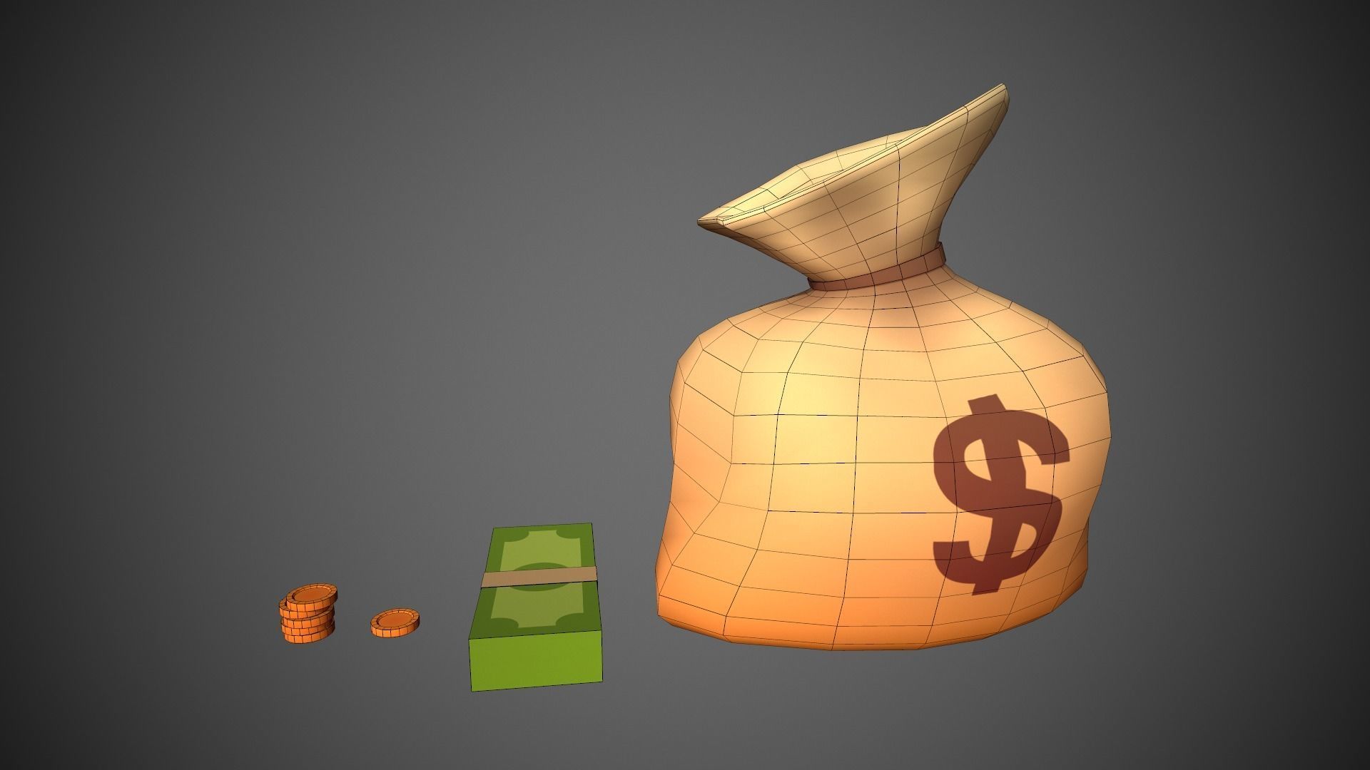3D model Money Assets Cartoony Money Props VR / AR / low-poly | CGTrader
