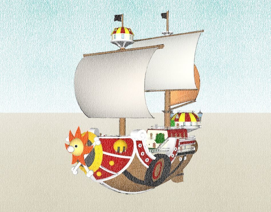 3D model One Piece Thousand Sunny Go Grand Ship VR / AR / low-poly ...