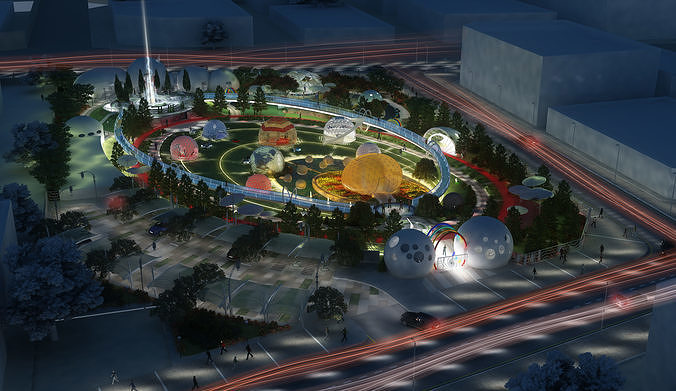 Planetary Garden at night 3D model | CGTrader