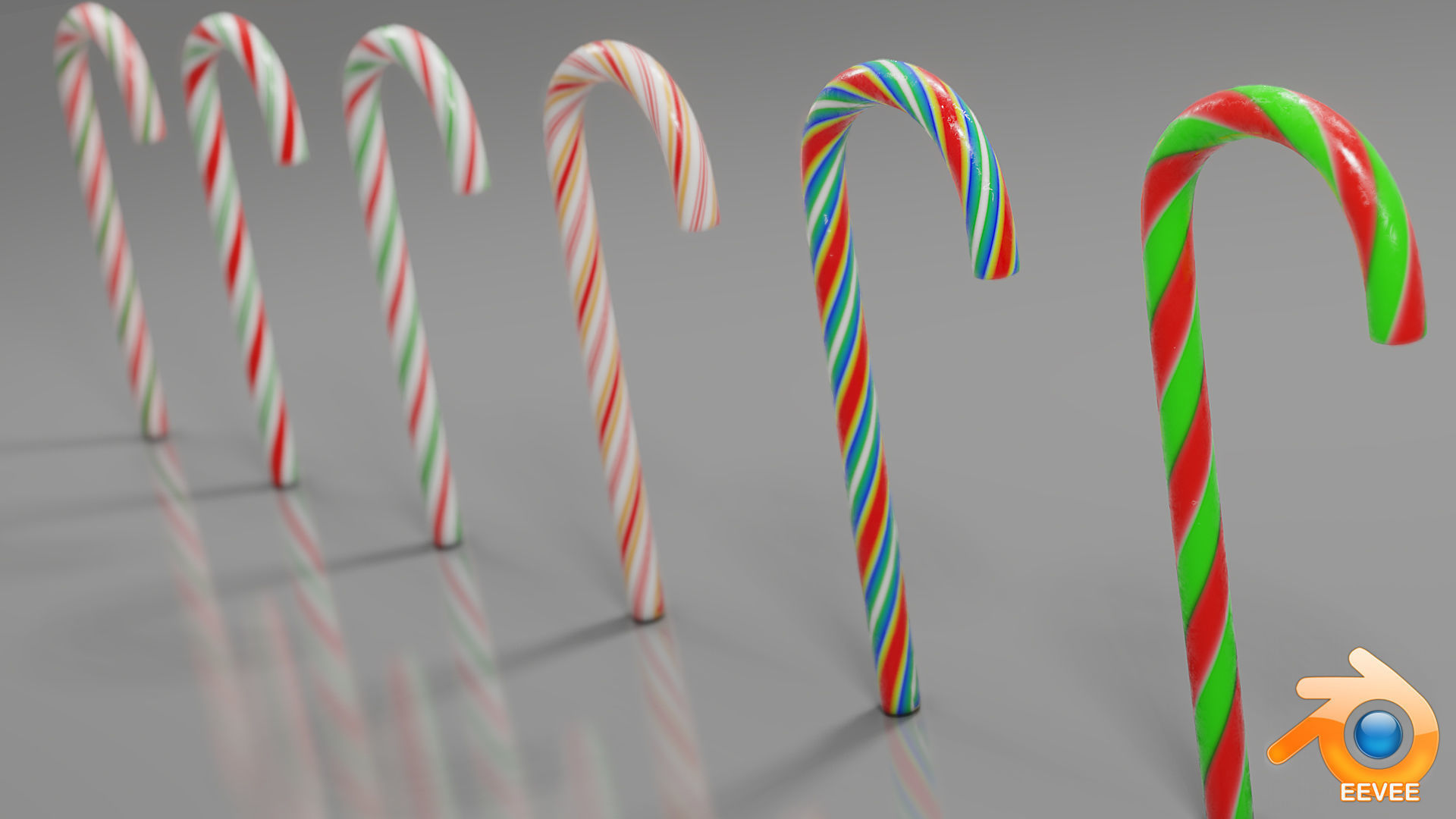 Low Poly Candy Canes free VR / AR / low-poly 3D model | CGTrader