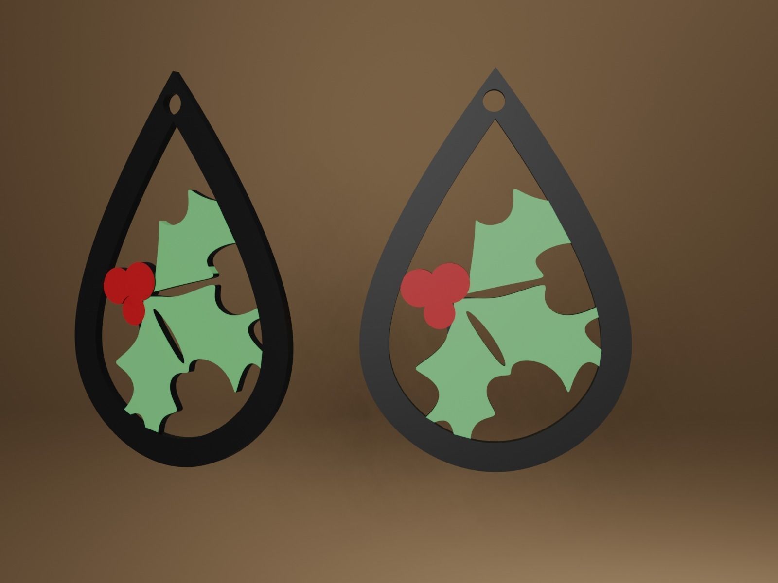 christmas pack earring 3D model 3D printable | CGTrader