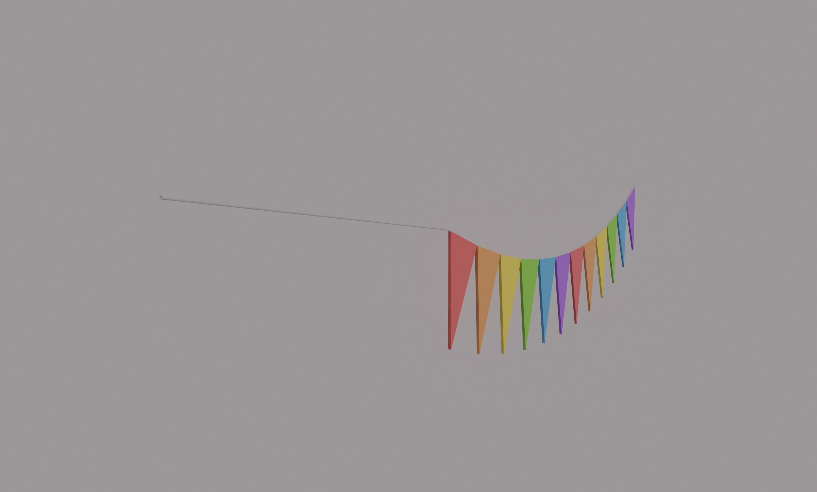 3D model Multi Color Pennant Banner VR / AR / low-poly | CGTrader