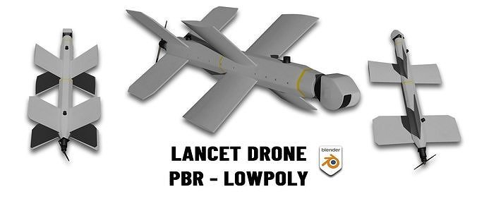 3D model ZALA Lancet UAV Drone VR / AR / low-poly | CGTrader