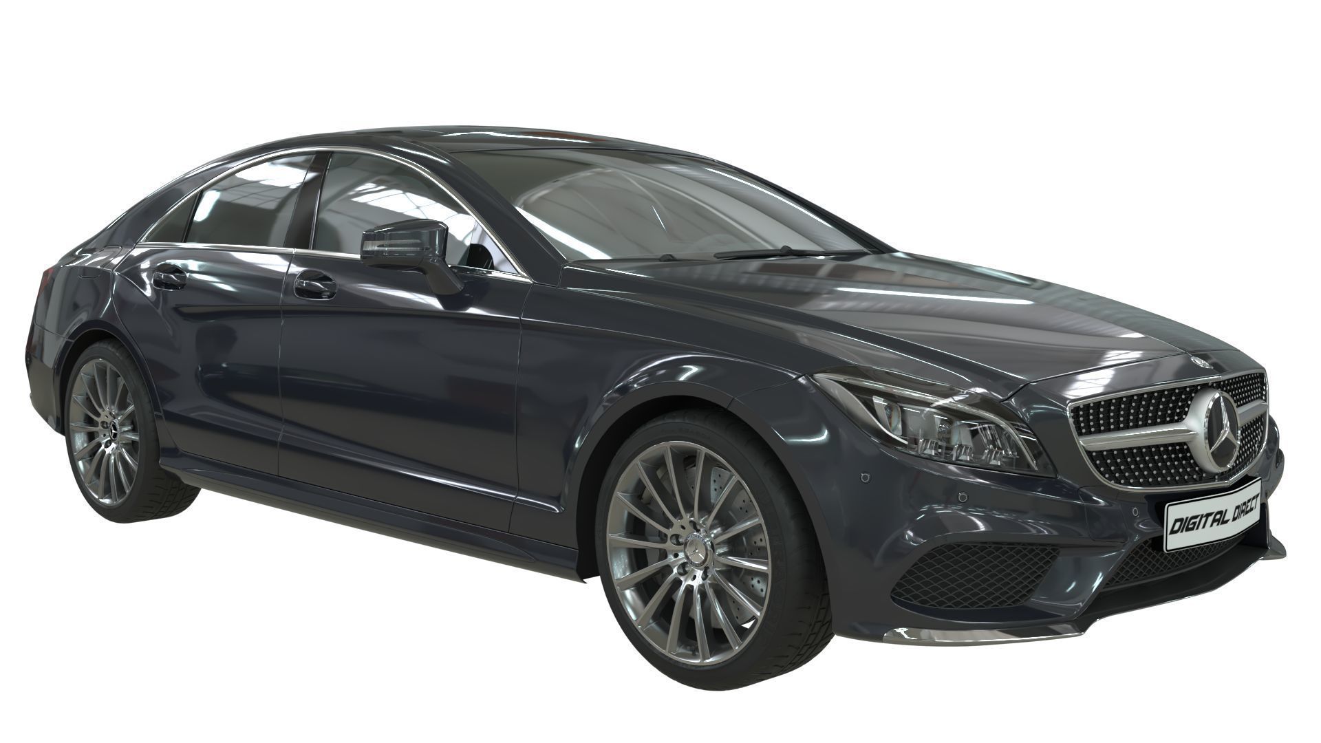 3D model Realistic Car Mercedes CLS500 with Interior Rigged PBR Vehicle ...