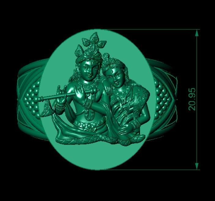 RADHA KRISHNA RING 3D model 3D printable | CGTrader