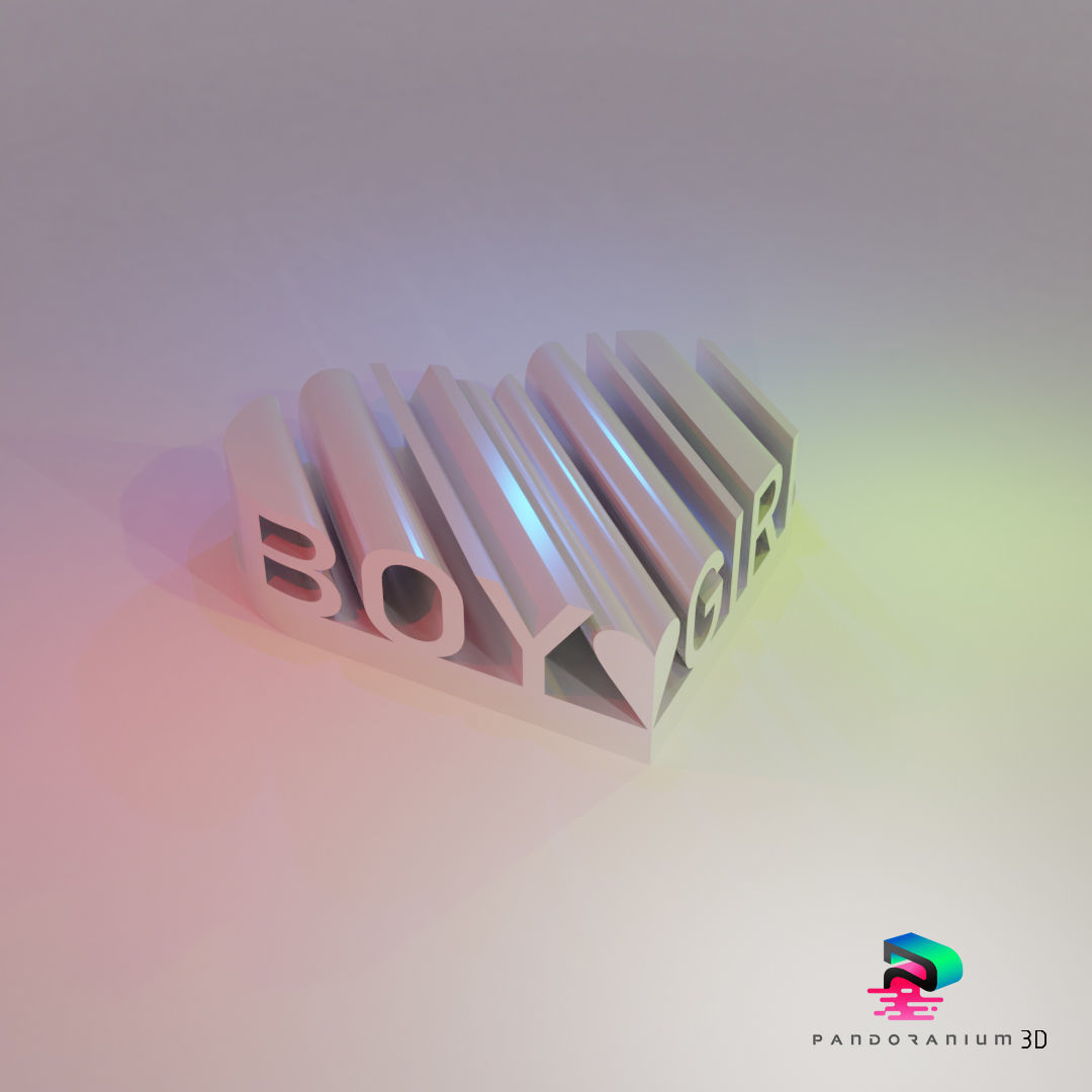 3D Word Shape of Hearts Boy and Girl 3D model 3D printable | CGTrader
